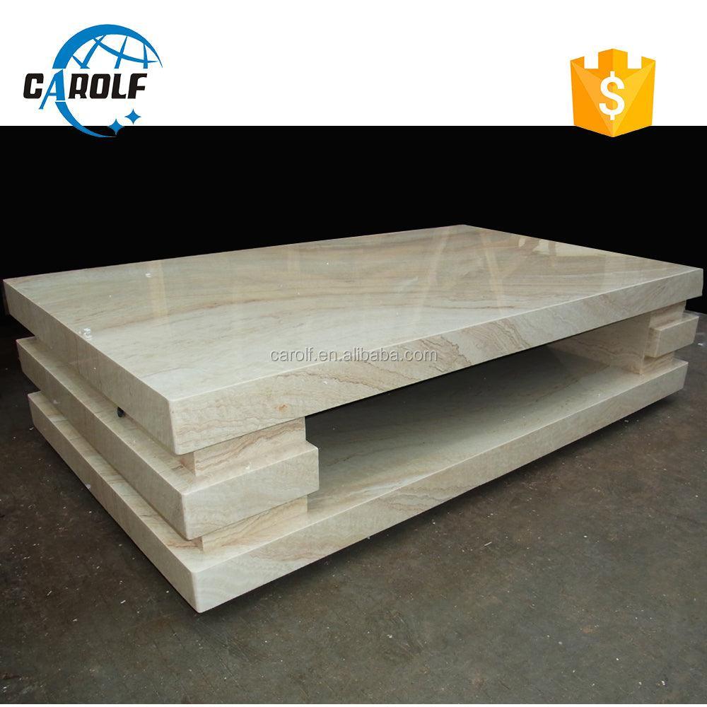 white travertine marble coffee tables, stone center table - Super ...